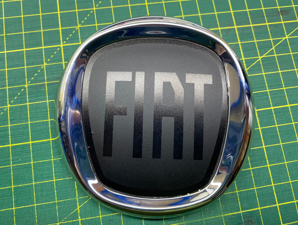 Fiat 500 front and rear badge overlays plus steering wheel decal (if p ...