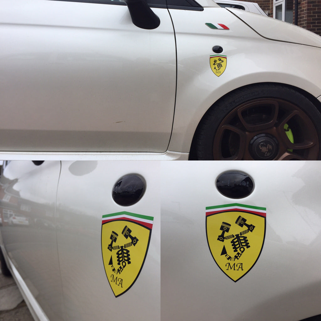 Modified Abarth Ferrari style decal 100mm Pair – Abarth Decals